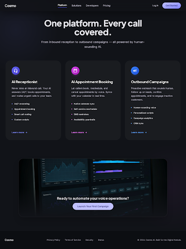 AI Calling Products, Solutions, and Automations | Cosmo